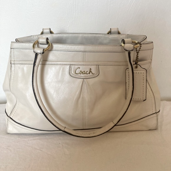 Coach | Bags | Coach Purse Cream Leather New Condition | Poshmark